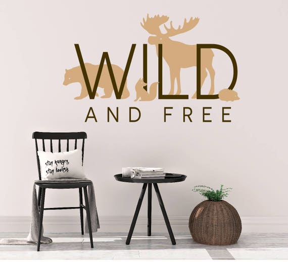 Wild and Free Wall Art Woodland Animals Nursery Decor Forest | Etsy