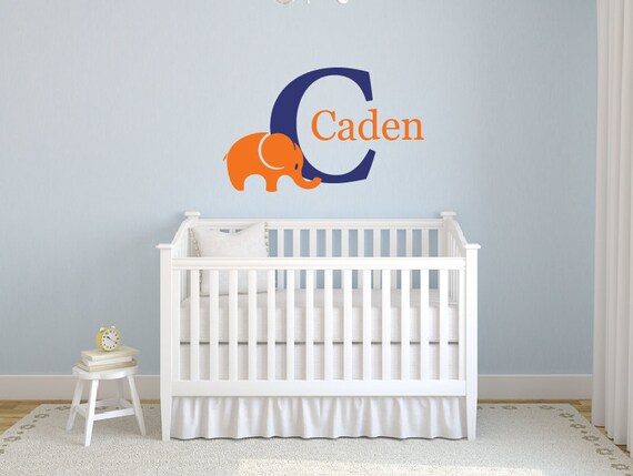 Elephant wall decal Name stickers Wall letters for nursery | Etsy