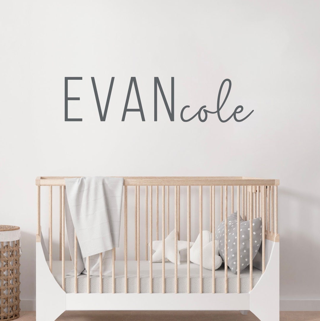 Personalized Boy Name Wall Decal, Above Crib Baby Decor, Custom Toddler ...