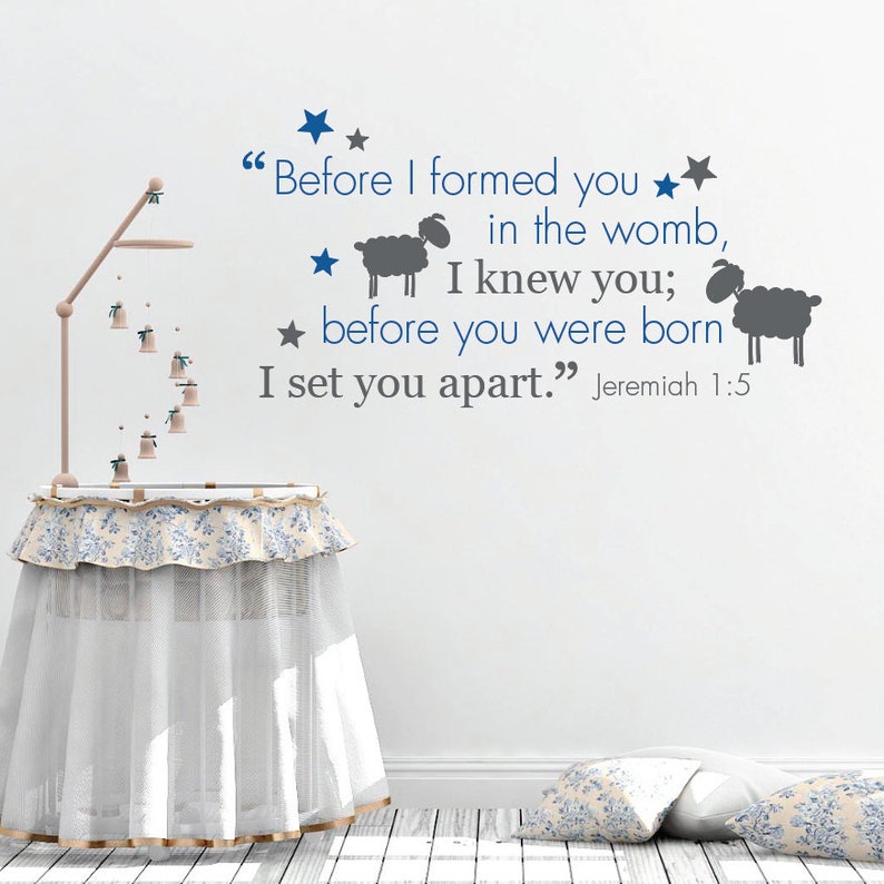 Baby Bible Quote Christian Nursery Decal Lamb Wall Decals - Etsy