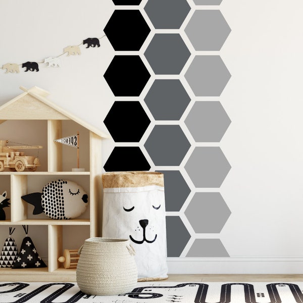 Hexagon Wall Decal - Etsy