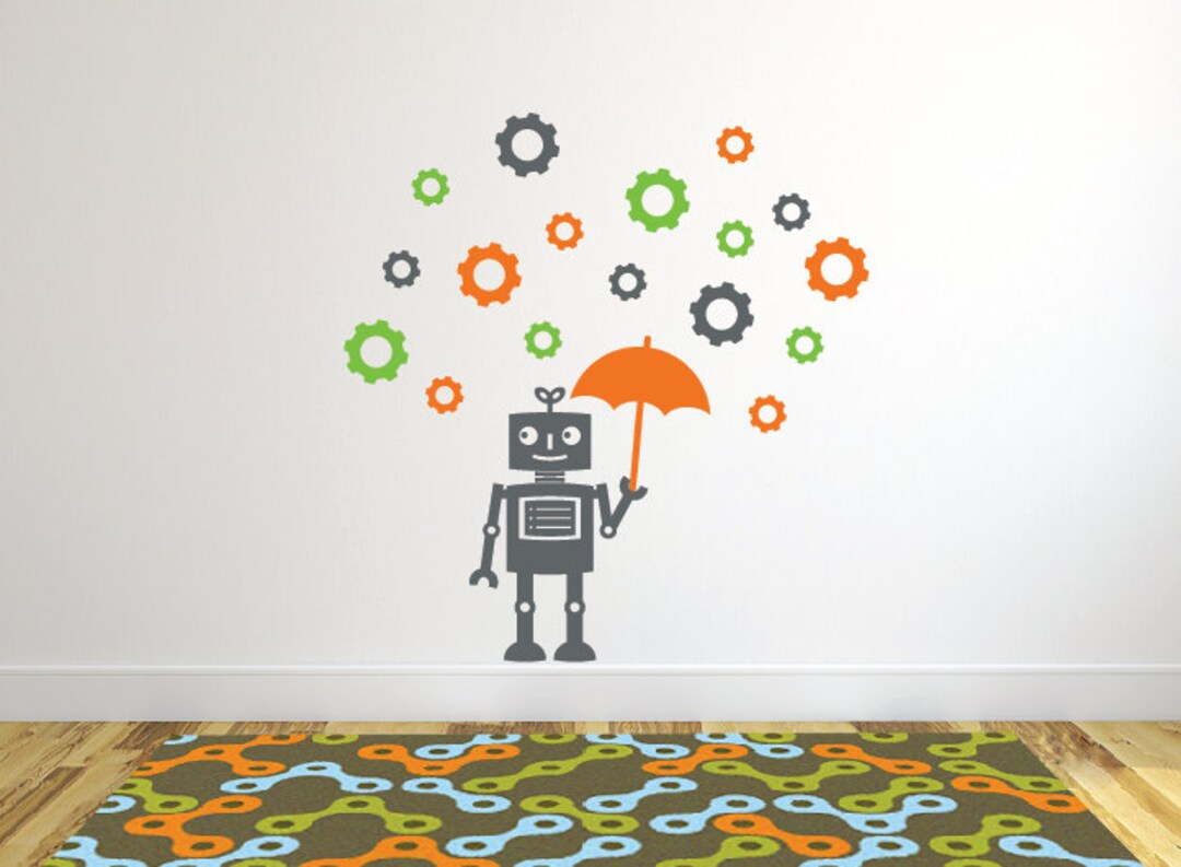 Sticker Robot Wall Stickers for Bedroom Kids Robot Decor - Etsy