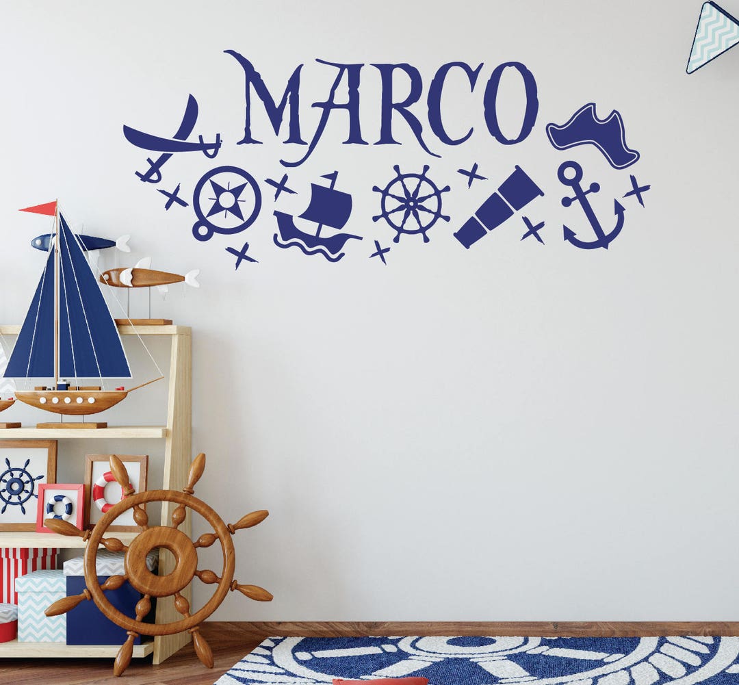 Pirate Decor, Personalized Wall Decals, Pirate Decals, Name Decals ...