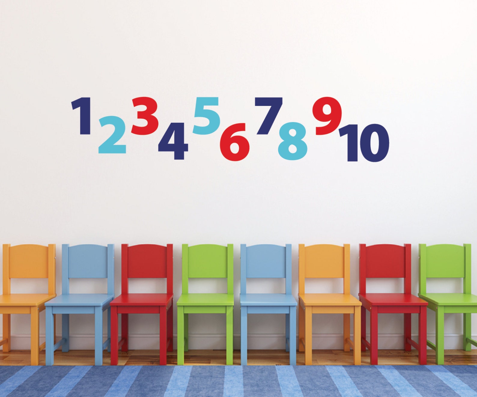 Number Wall Decals for Kids, Playroom Wall Decals for Kids, Vinyl Decal ...