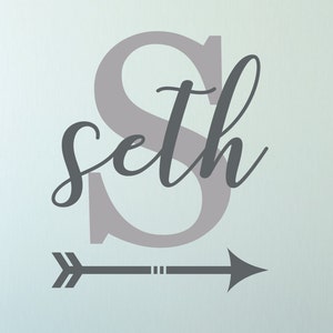 Personalized Boy Arrow Wall Decor, Customized Name Vinyl Decal, Nursery ...
