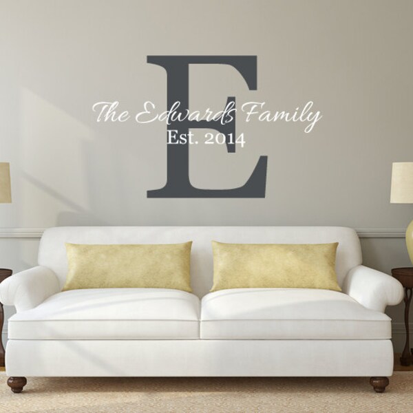 Last Name Decal - Etsy