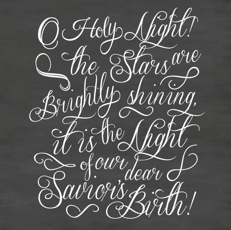 O Holy Night Vinyl Decal Christmas Chalkboard Quote - Etsy