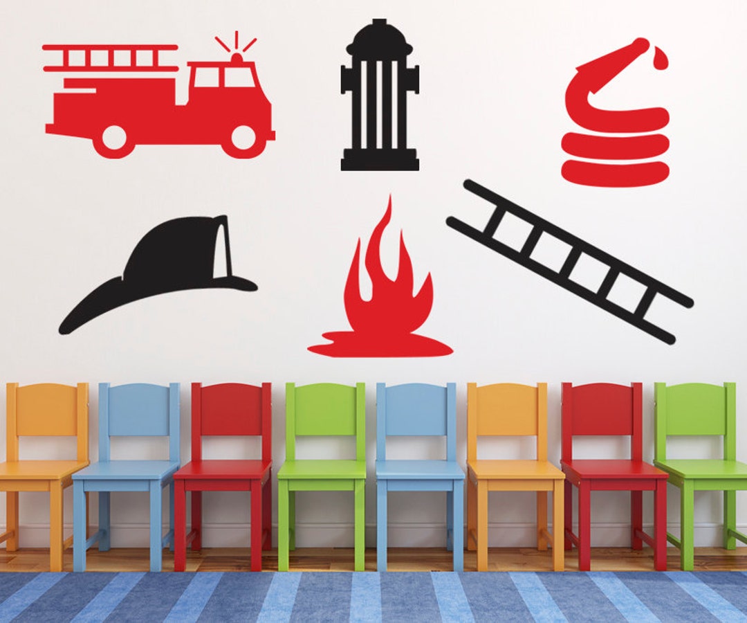 Wall Decal - Fireman Fire Truck Decal DB205 - Etsy