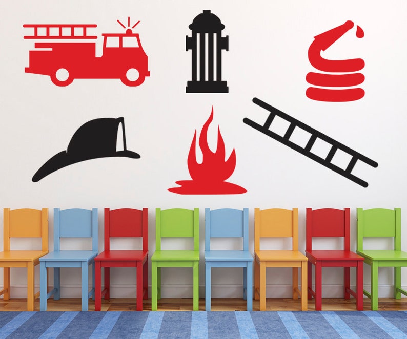 Wall Decal - Fireman Fire Truck Decal DB205 - Etsy