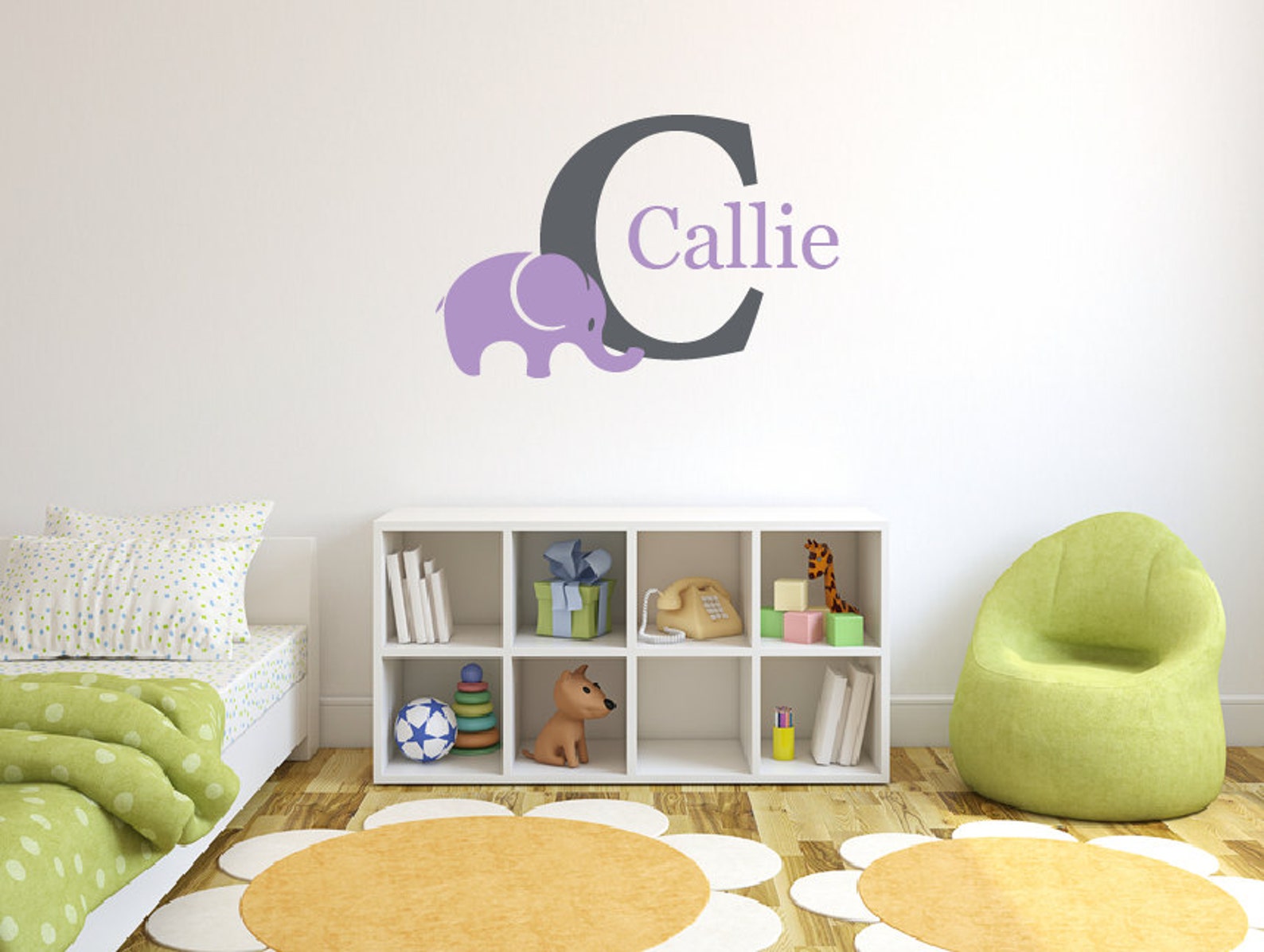 Monogram stickers Personalized baby gifts Name decals Wall | Etsy