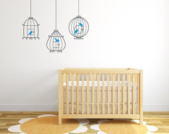 Bird Cage Wall Decal - Etsy