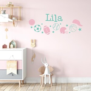 Personalized Sports Themed Decals, Custom Varsity Name Wall Sign ...