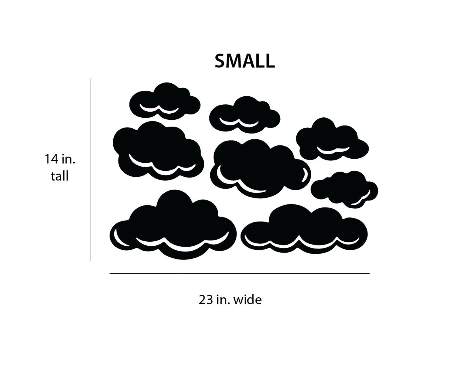 Gray Cloud Decal Cloud Wall Decal Nursery Wall Decals Cloud - Etsy