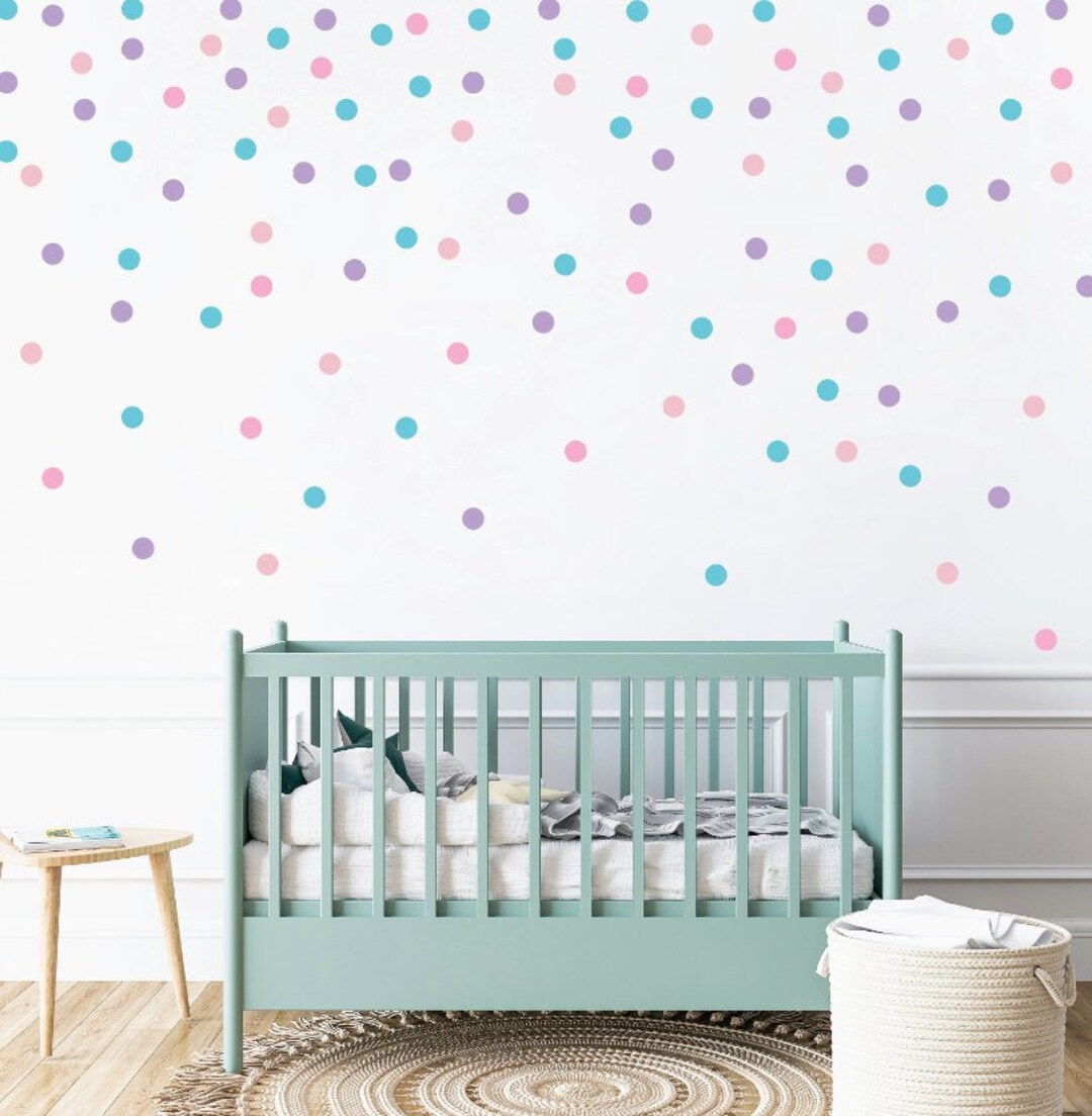 Rainbow Confetti Wall Art, Rainbow Polka Dot Nursery Decor, Rainbow ...