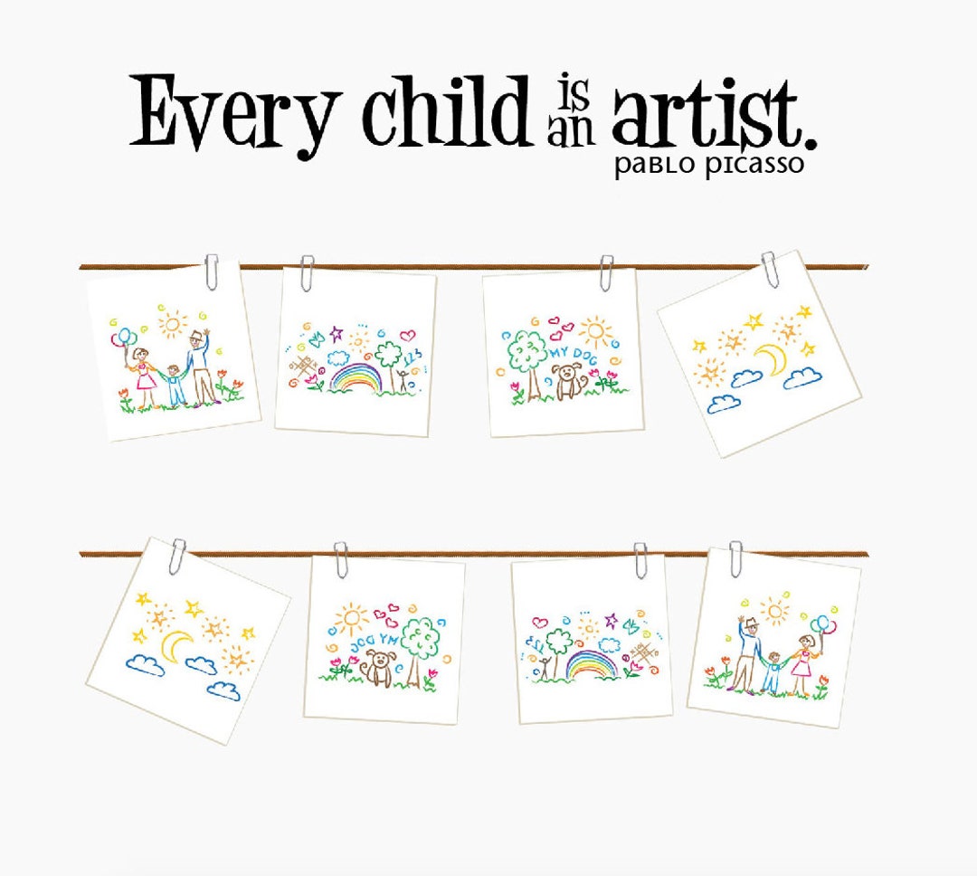 Every Child is an Artist Vinyl Decal, Customized Kids Wall Art Display ...