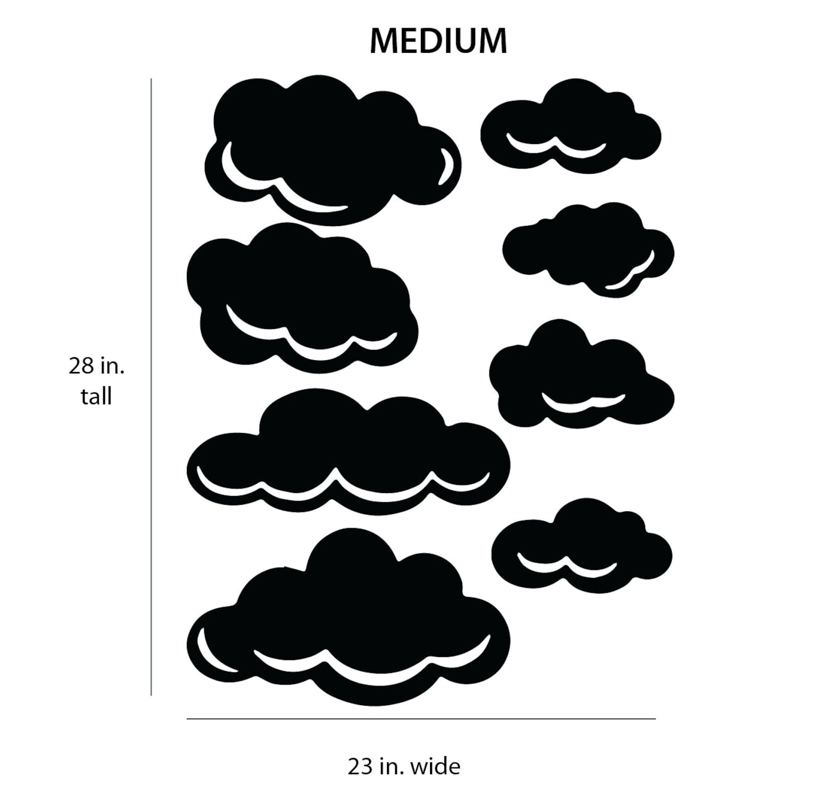 Gray cloud decal Cloud wall decal Nursery wall decals Cloud | Etsy