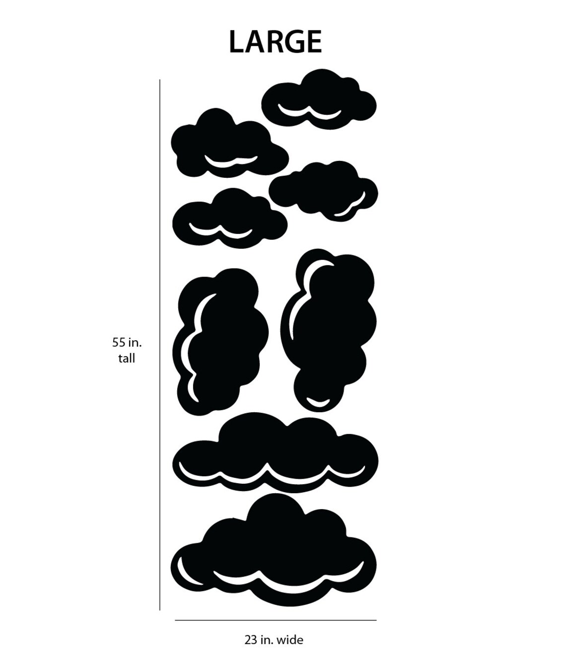 Gray cloud decal Cloud wall decal Nursery wall decals Cloud | Etsy