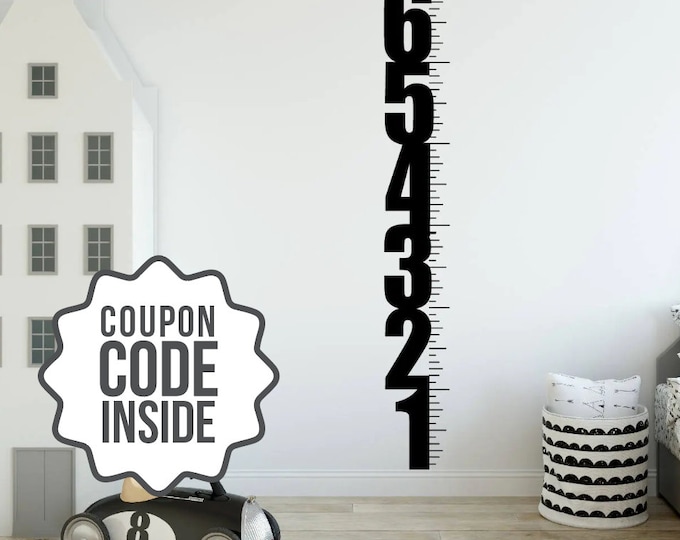 Kids Growth Chart Decal, Child Height Chart, Measurement Chart ...
