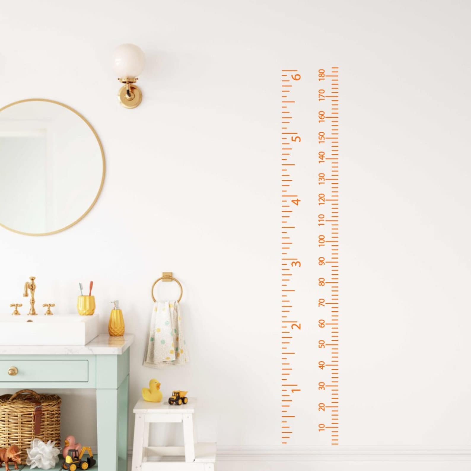 Inches and Centimeter Growth Chart Sticker Children Height - Etsy