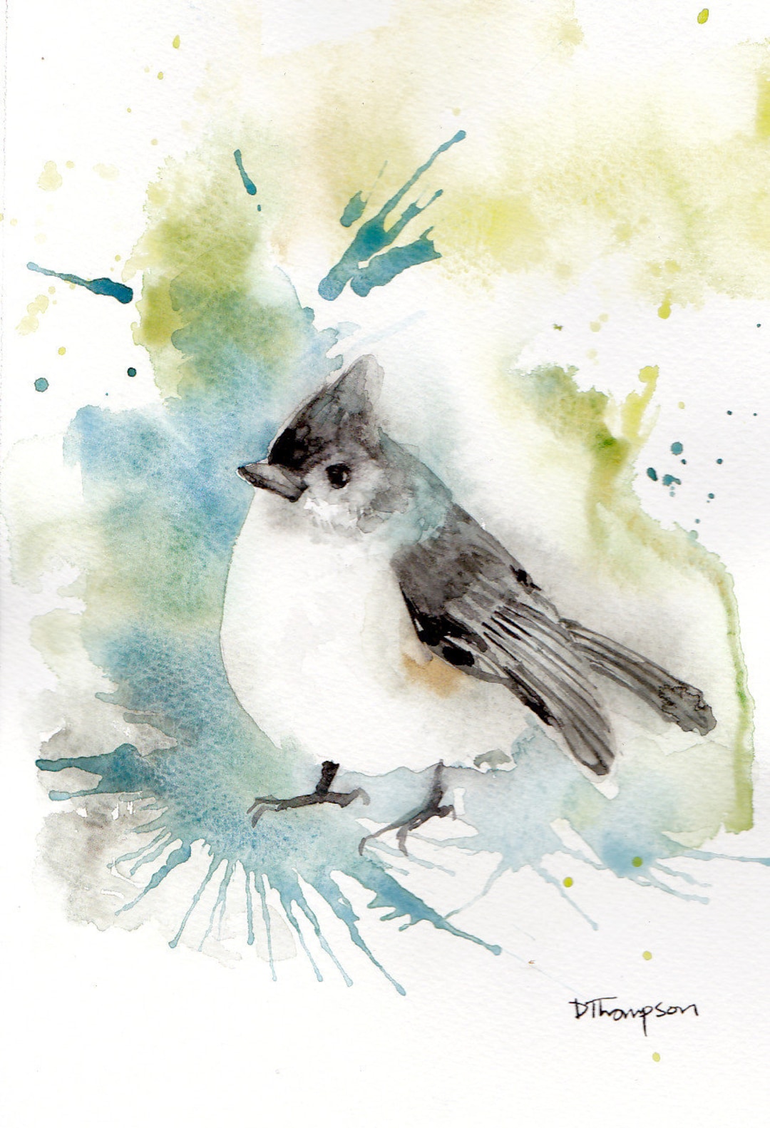Tufted Titmouse Painting: Original Watercolor Bird Art - Etsy