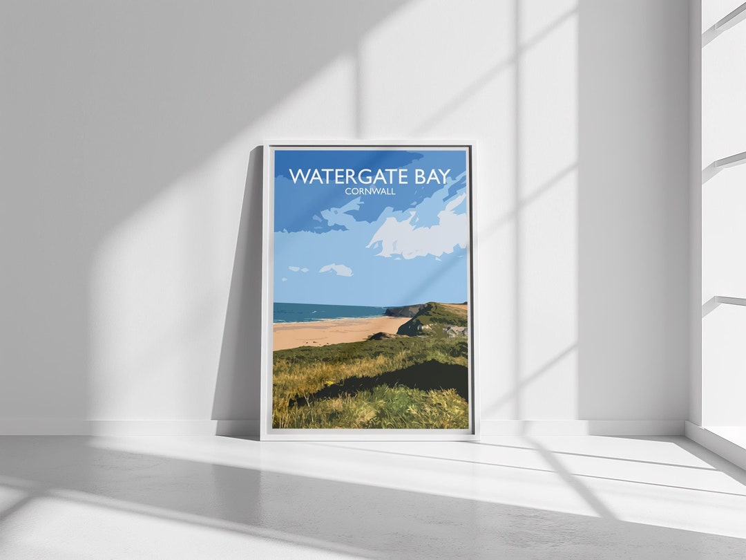 Watergate Bay Print | Wall Art | Poster | Seaside | Travel | Vintage ...