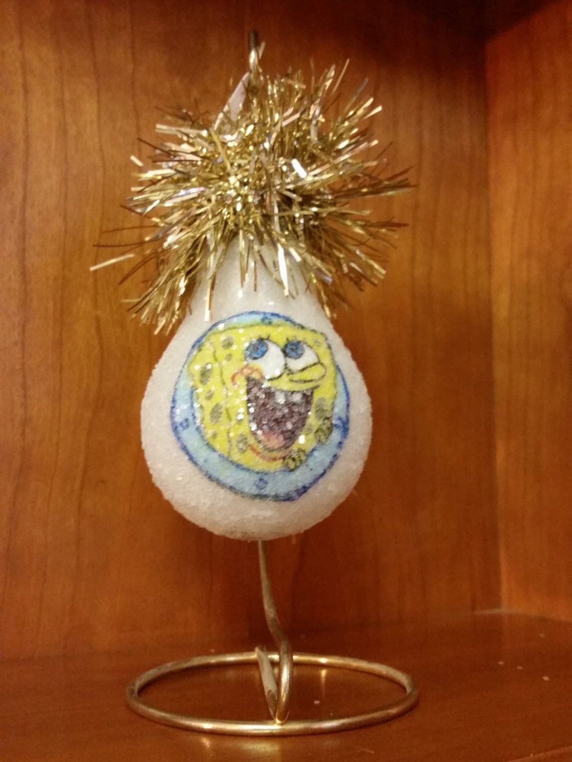 Spongebob Handmade Light Bulb Ornament - Etsy