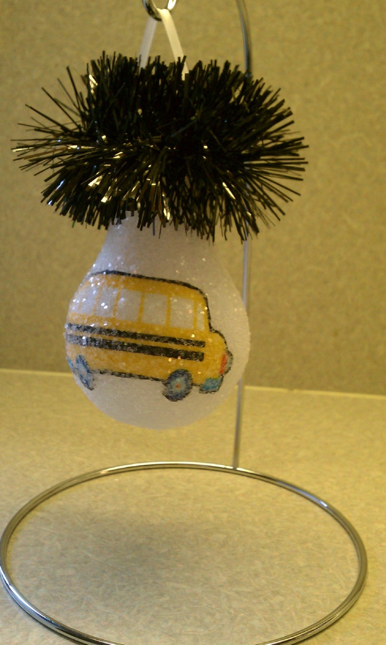 School Bus Keepsake Light Bulb Ornament - Etsy