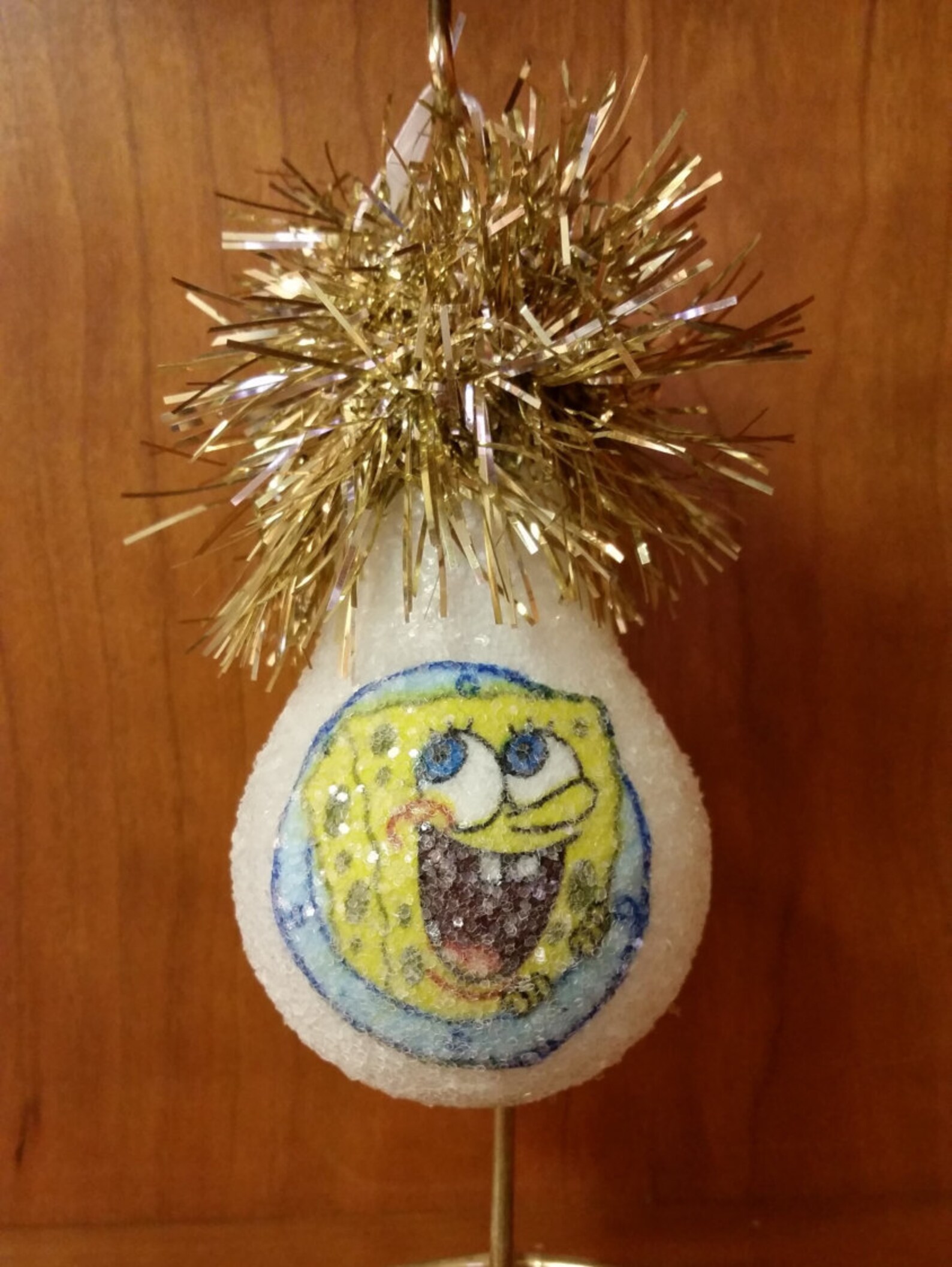 Spongebob Handmade Light Bulb Ornament - Etsy