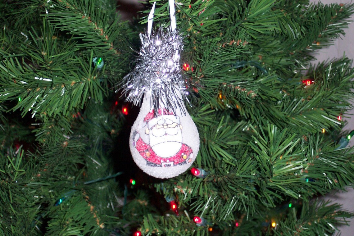 Santa Keepsake Light Bulb Ornament - Etsy