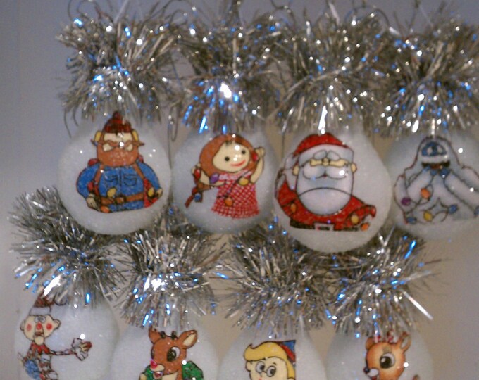 Rudolph the Red Nosed Reindeer Handmade Light-bulb Ornament Set - Etsy