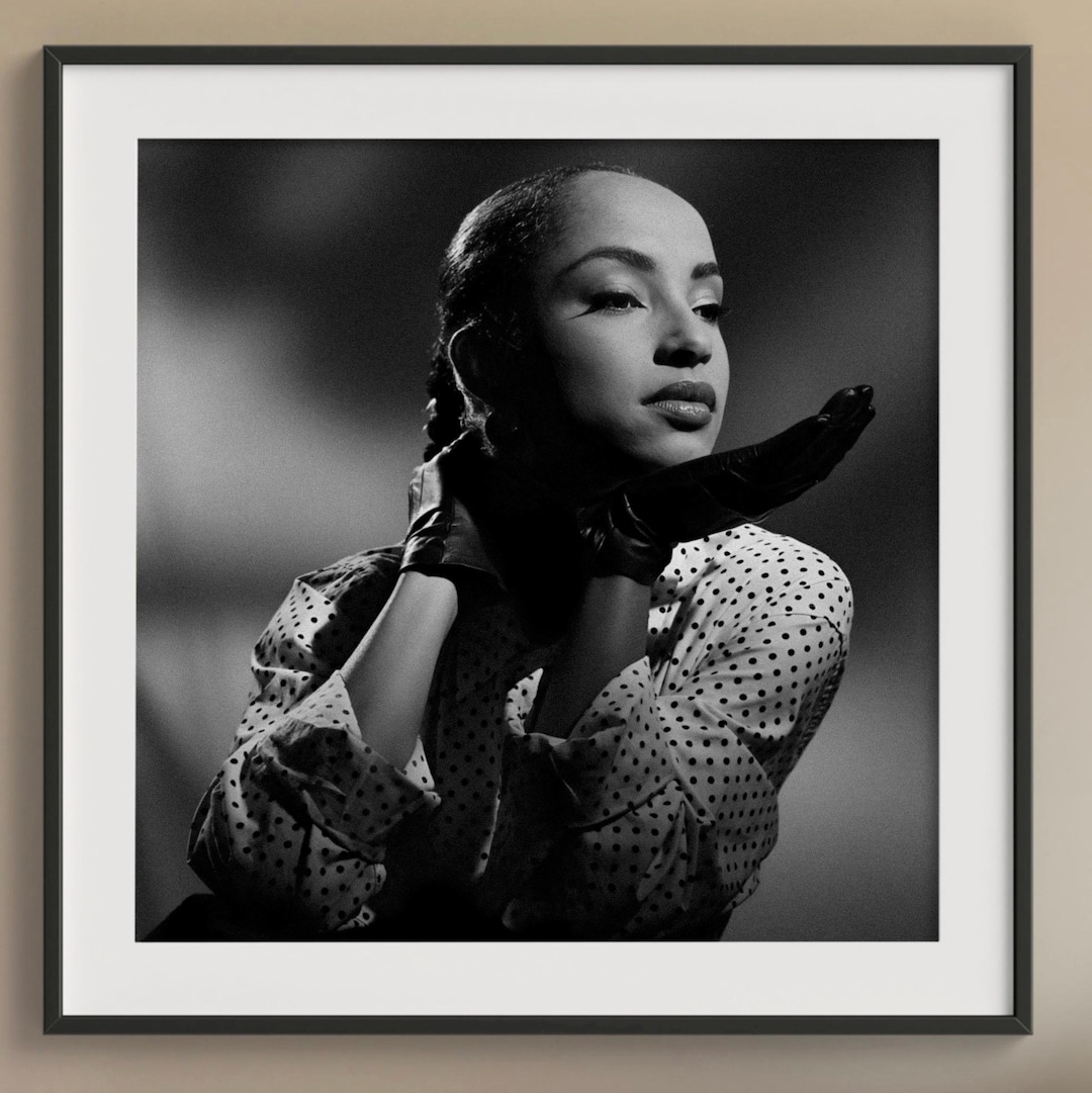 Sade Adu Leather Glove Black and White Photo Print Portrait High ...
