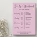 Girls Weekend Itinerary Template Pink Travel Itinerary Weekend Vacation ...