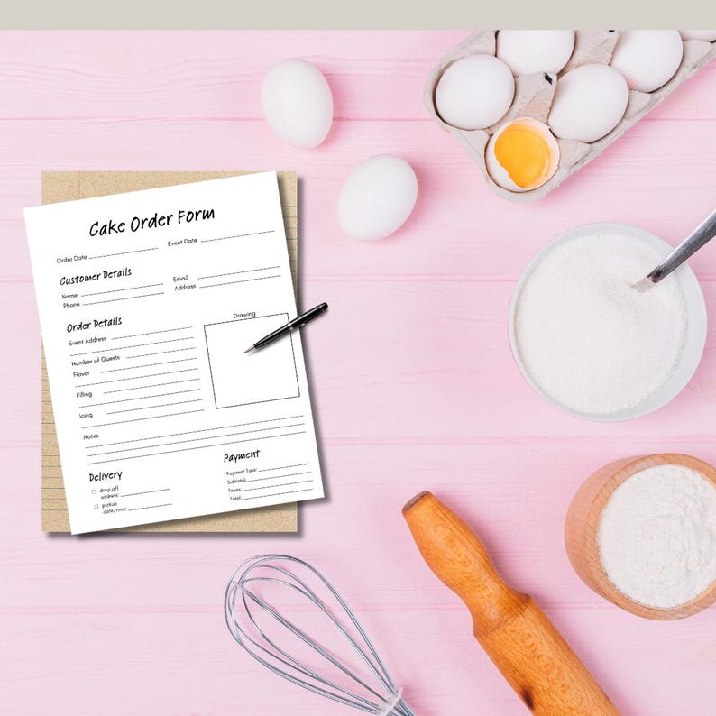 Cake Order Form Template | Bakery Order Form | Editable Baking Business ...