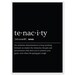 Tenacity Motivational Wall Art Decor Poster | Inspirational Wall Art ...