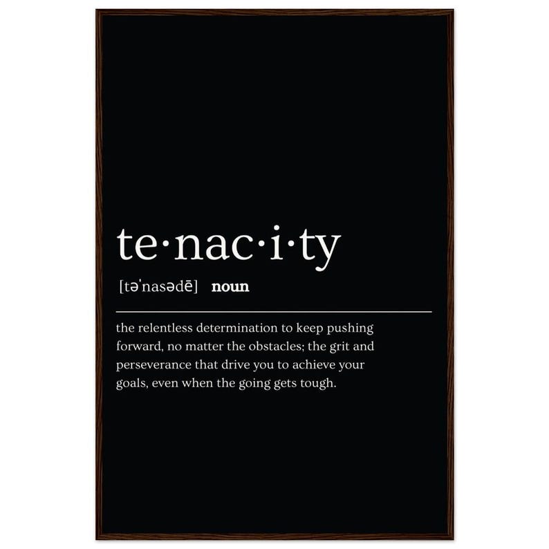 Tenacity Motivational Wall Art Decor Poster | Inspirational Wall Art ...