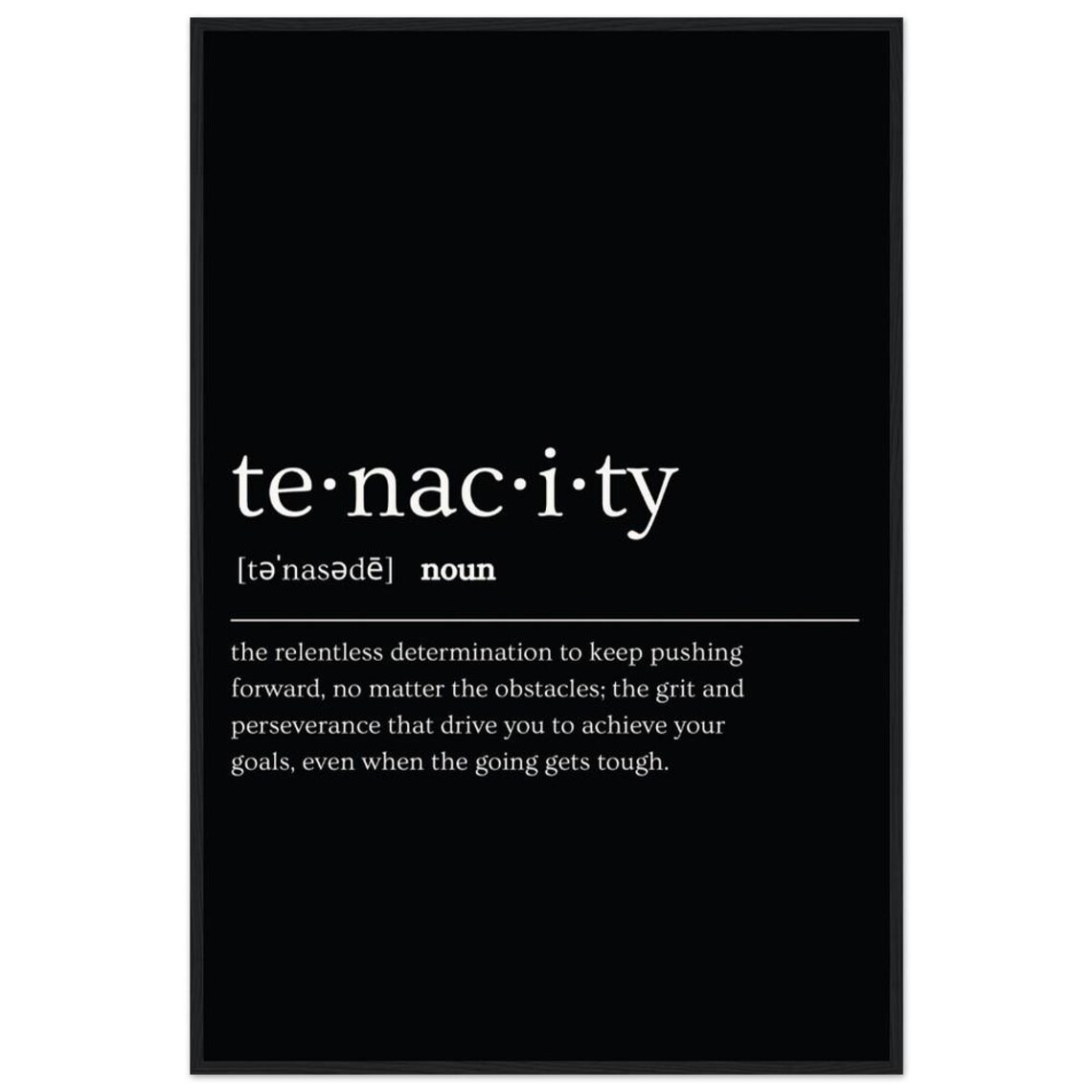 Tenacity Motivational Wall Art Decor Poster | Inspirational Wall Art ...