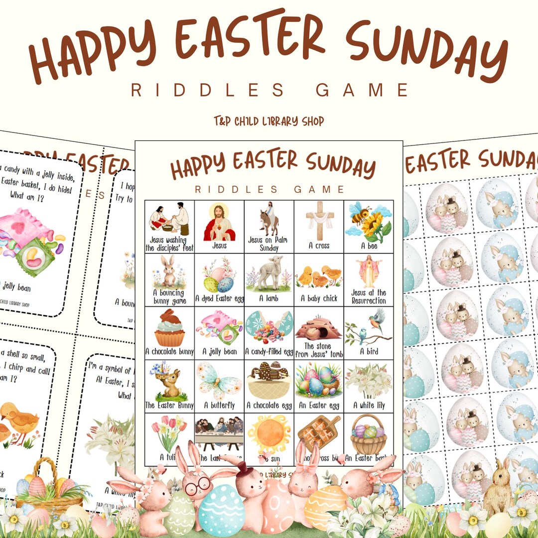 Happy Easter Sunday Bingo Riddles Game Speech & Language Therapy ...