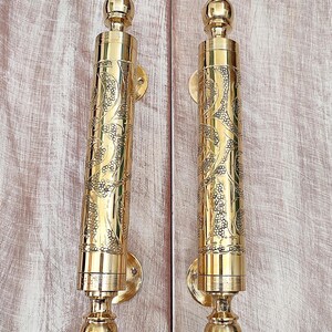 Hand Engraved Solid Brass Door Pull Handle – 25 Cm (9.8 Inches ...