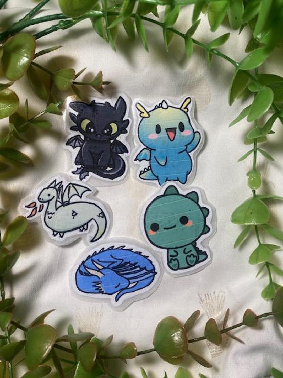Cute Dragon Sticker Set 5 Pack - Etsy