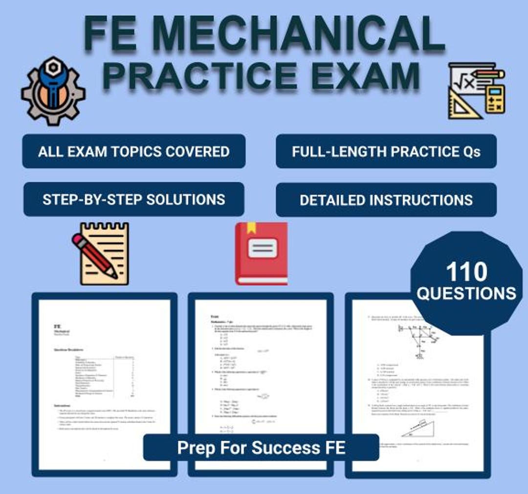 Fundamentals of Engineering (FE) Mechanical Practice Exam I - Etsy