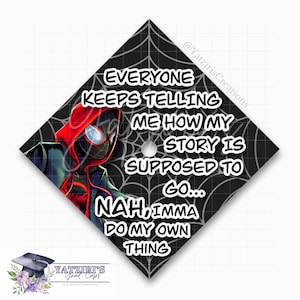 Spider Verse Printed Graduation Cap Topper, Super Hero Graduation, Grad ...