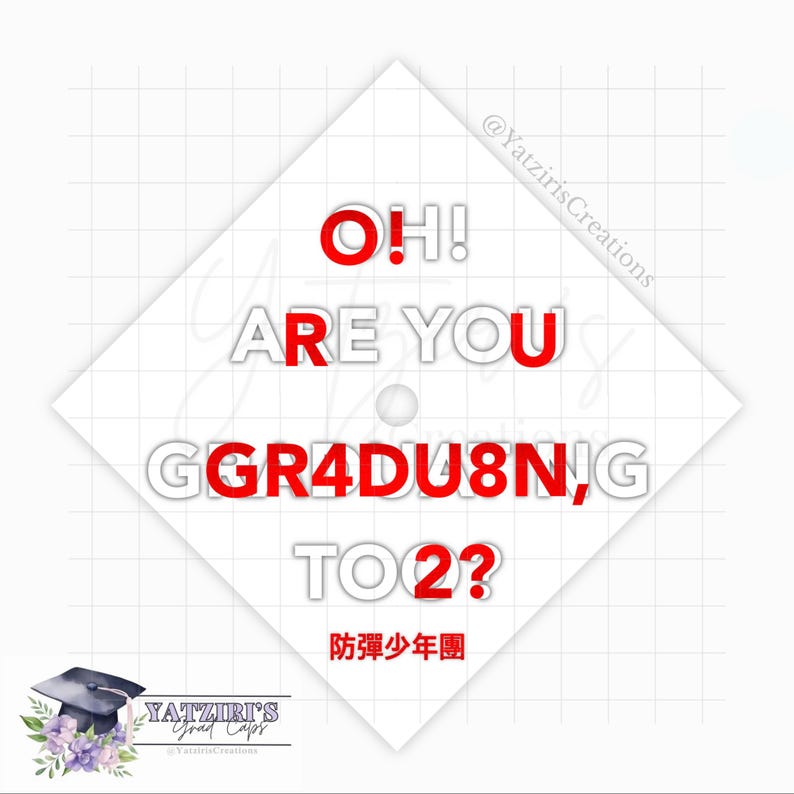 K-pop Printed Graduation Cap Topper, BTS Grad Gift, Korean Pop Printed ...