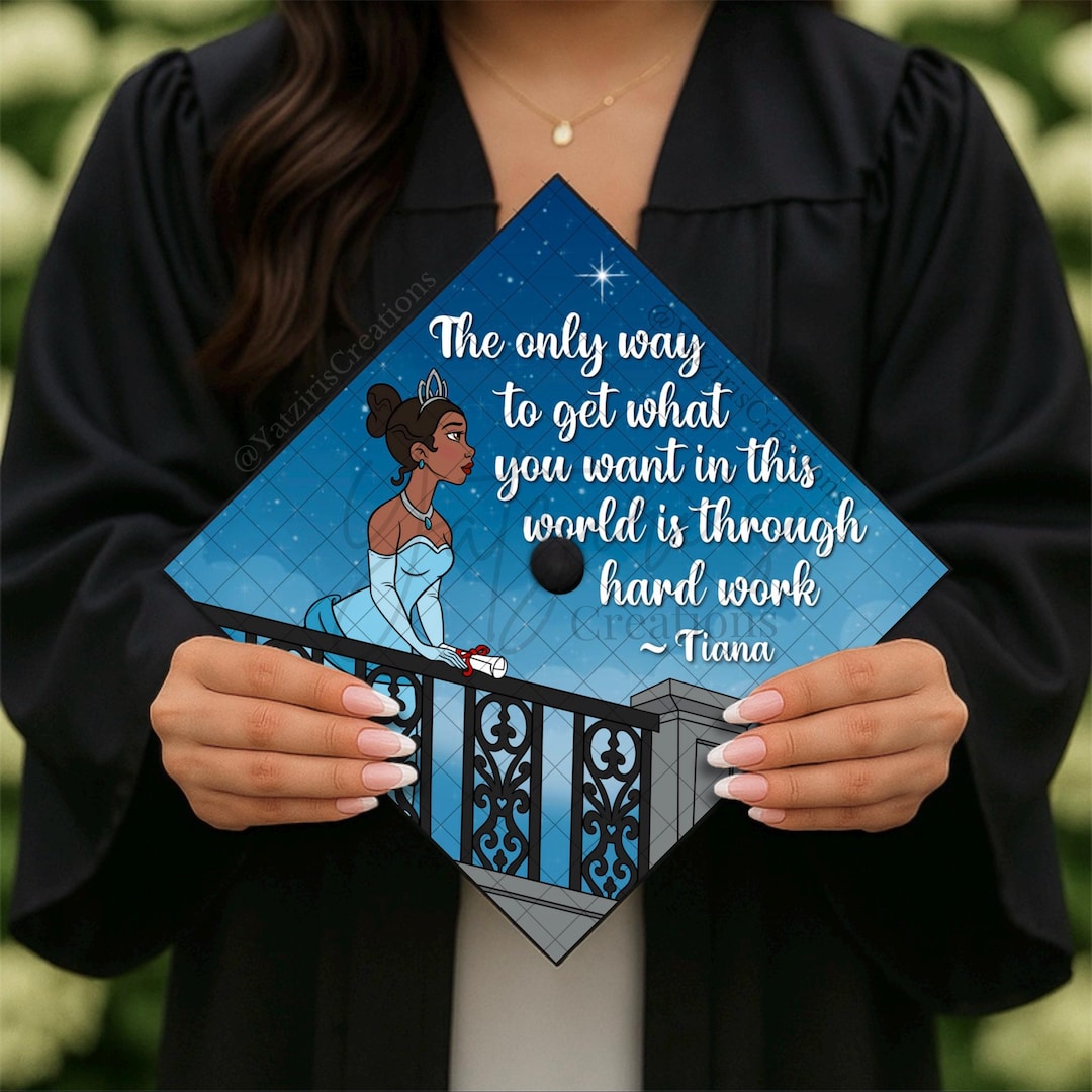 The Princess & Her Diploma Printed Graduation Cap Topper, Princess ...