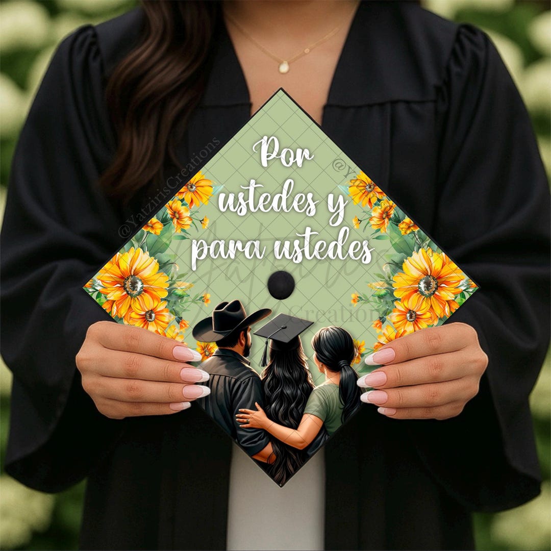 Mexican Family Sunflower Printed Graduation Cap Topper, Mexico ...