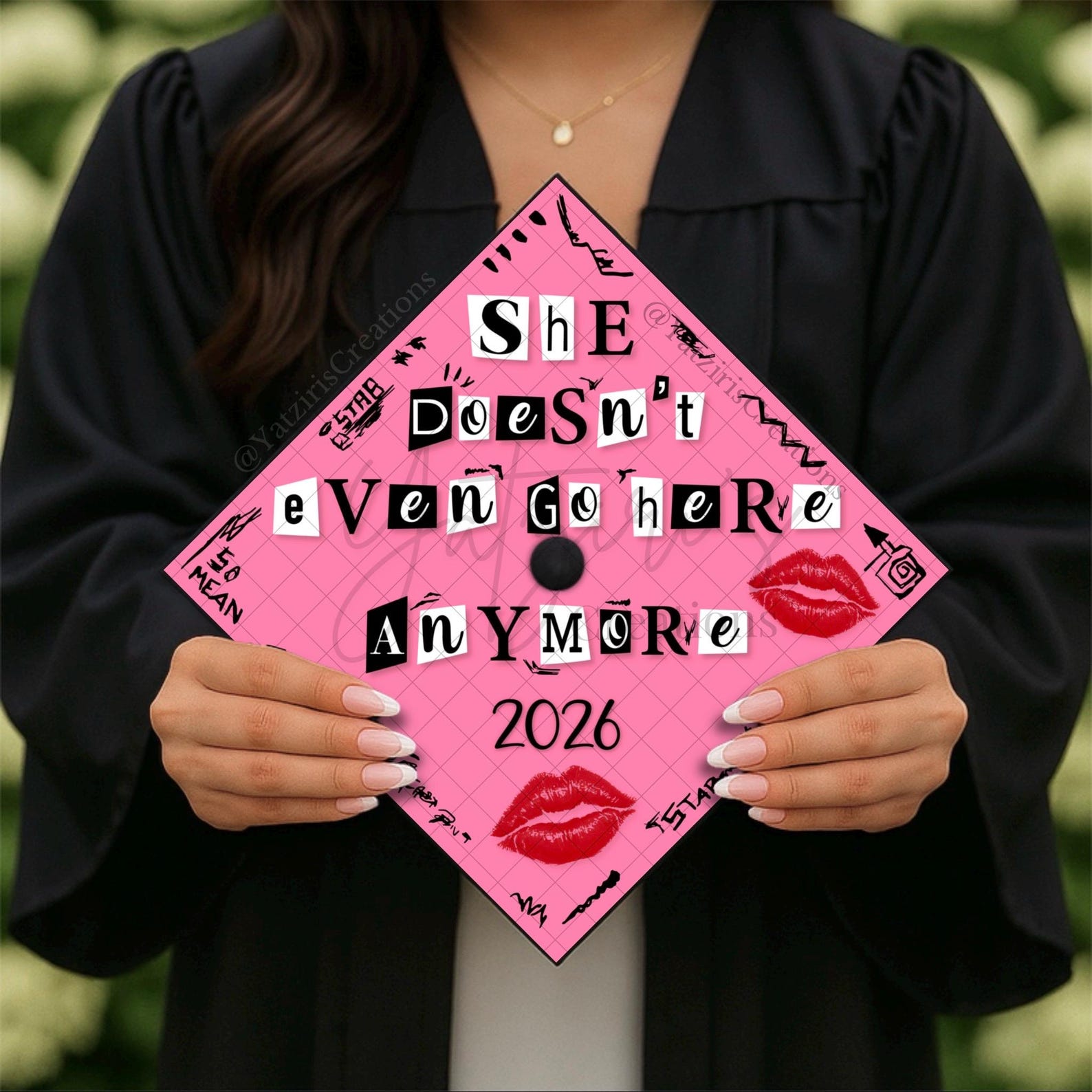 She Doesn’t Even Go Here Anymore Printed Graduation Cap Topper, Mean ...