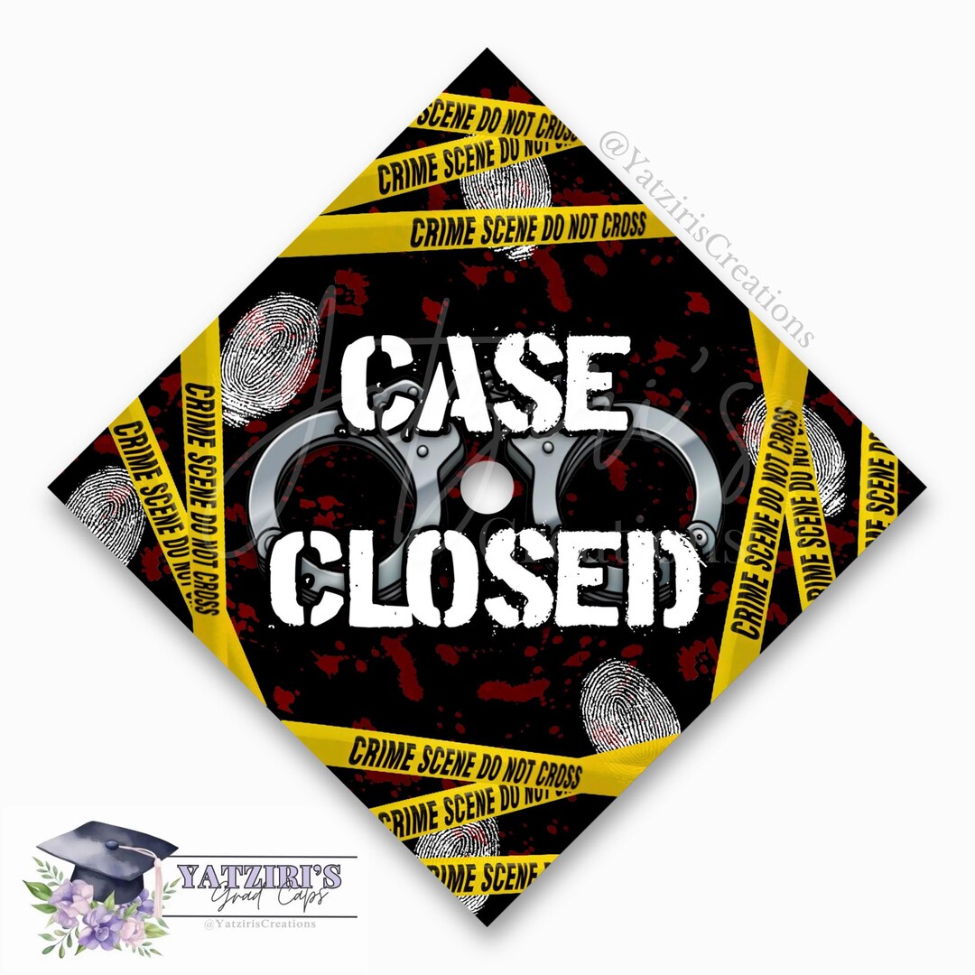 Case Closed Printed Graduation Cap Topper, Criminal Justice Graduation ...