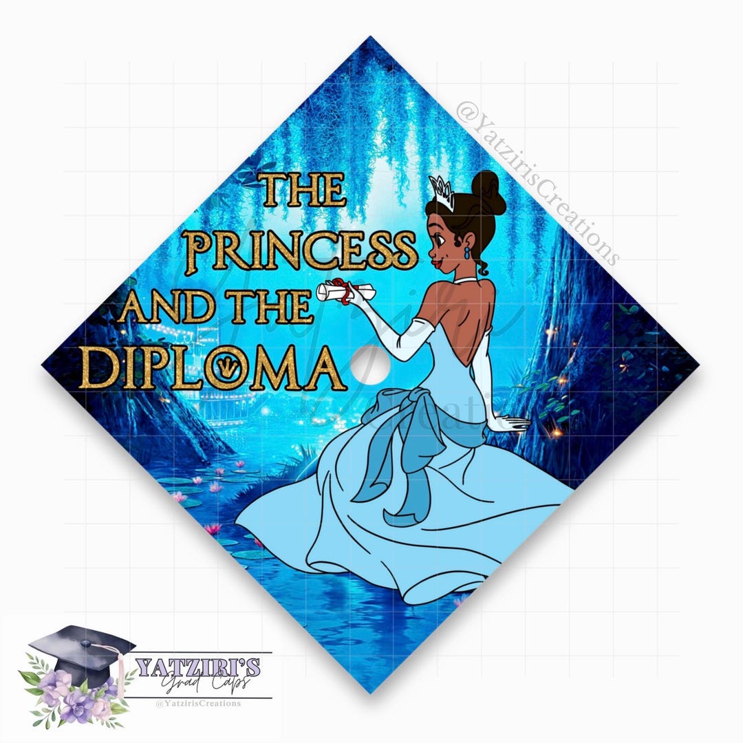 The Princess & the Diploma Printed Graduation Cap Topper, Princess ...