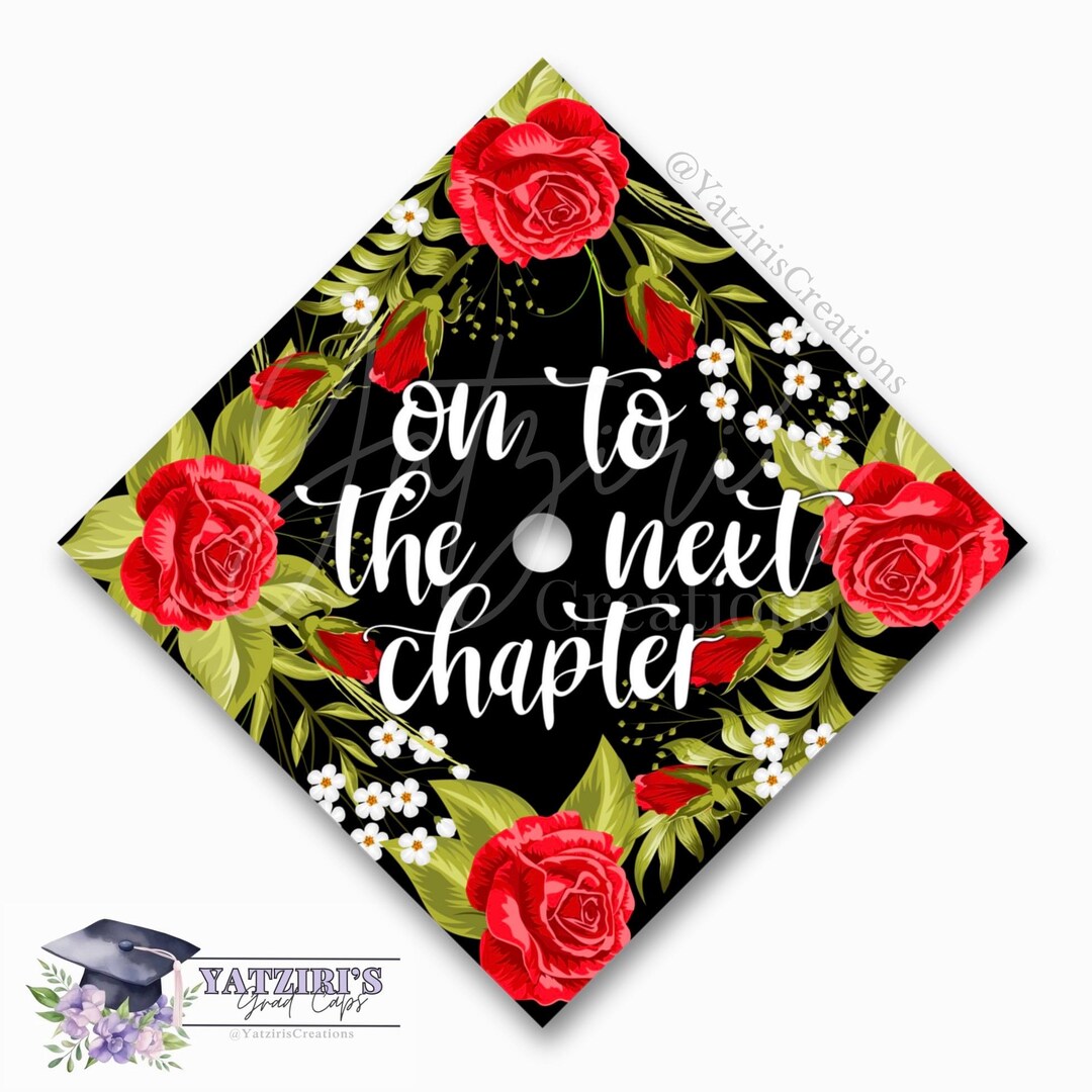 Floral Printed Graduation Cap Topper, Choose Your Color, Senior ...