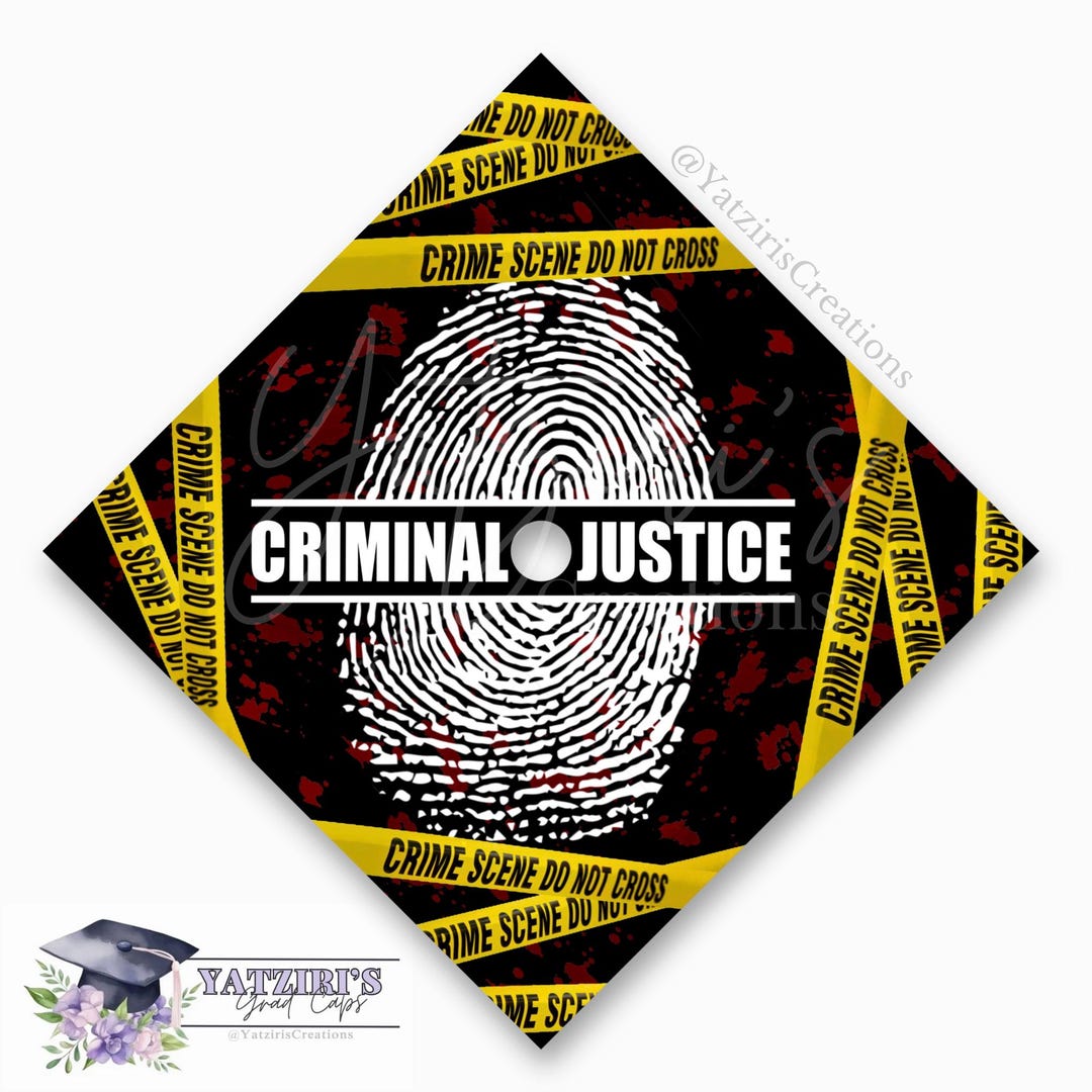 Criminal Justice Printed Graduation Cap Topper, Crime Scene Graduation ...