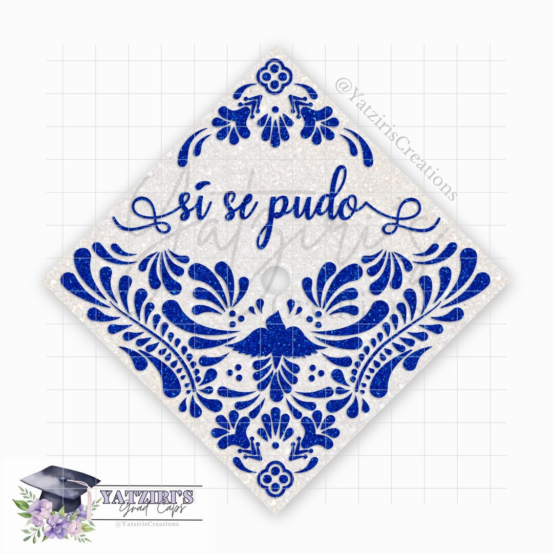 Si Se Pudo Talavera Printed Graduation Cap Topper, Mexican Grad Gift ...